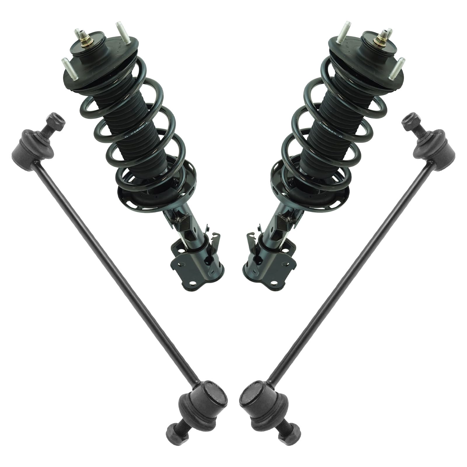 TRQ Front Suspension Kit Complete Strut & Coil Spring Assembly Sway Bar Stabilizer Link Compatible with 2013-2022 Buick Encore 2015-2022 Chevrolet Trax