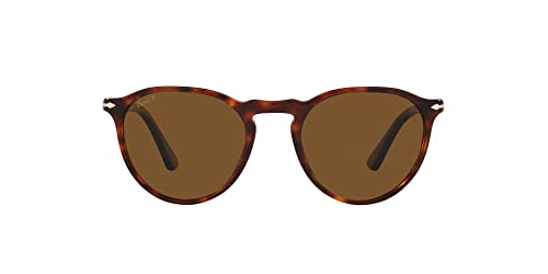 Persol PO3286S Round Sunglasses, Havana/Brown Polarized, 49 mm