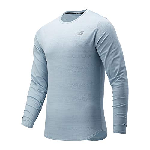 New Balance Men's Q Speed Fuel Long Sleeve, Light Slate, X-Large