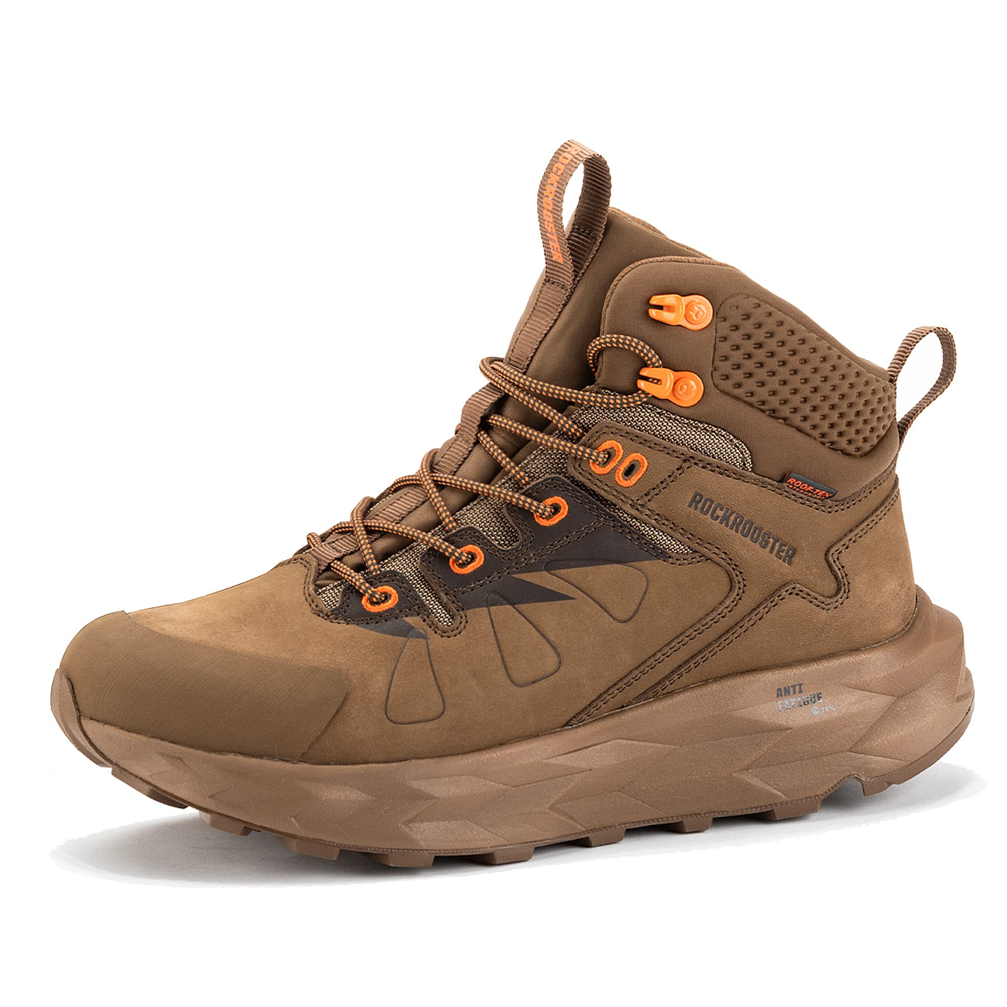 ROCKROOSTER Farmington Waterproof Hiking Boots for Men, Anti-Fatigue Leather Shoes (OC21031 US 9.5)