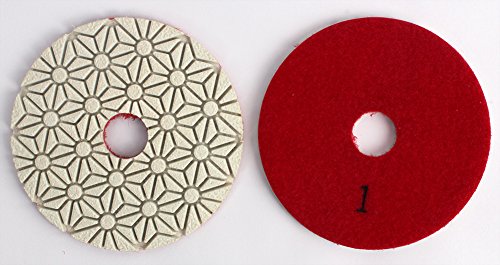 Z-LION 4" Inch Wet 3 Step Diamond Polishing Pad Abrasive Disc for Granit Marble Concrete Flexible Grinding