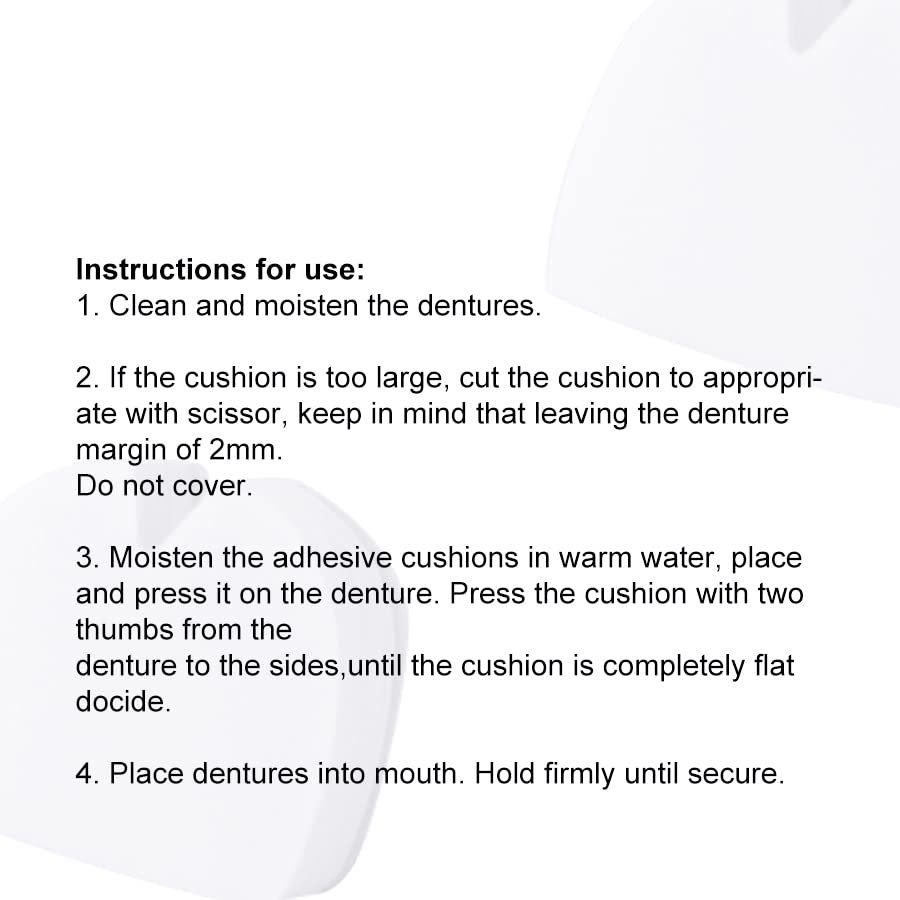 zorvo Secure Denture Adhesive Seals Uppers adn Lower, Zinc Free Denture Adhesive Coushion, All Day Hold Denture Adhesive Pads 120pcs (Upper)