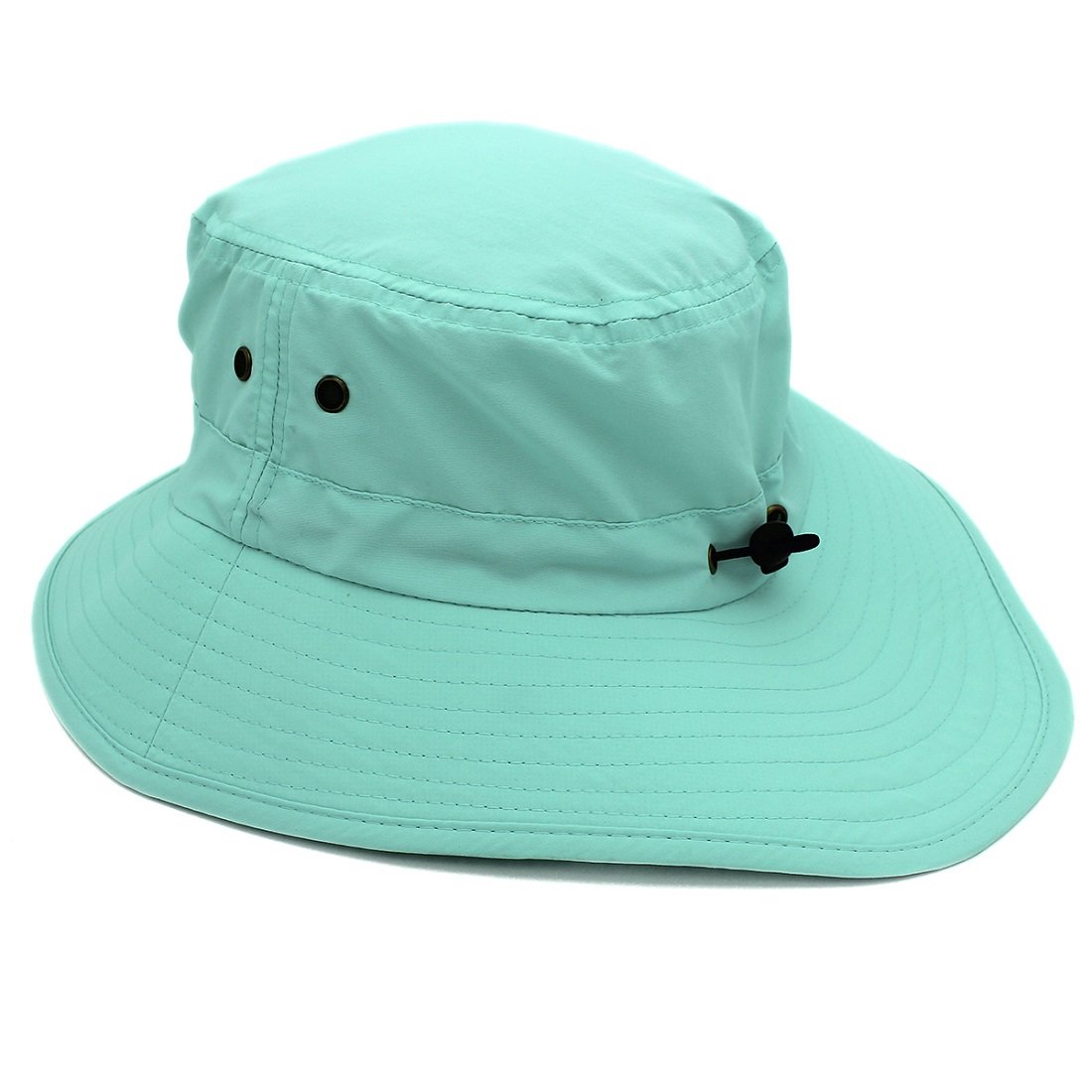 LLmoway Outdoor UPF50+ Summer Sun Cap Lightweight Packable Dry Fit Bora Boonie Hat with Cords Aqu Aqua Blue