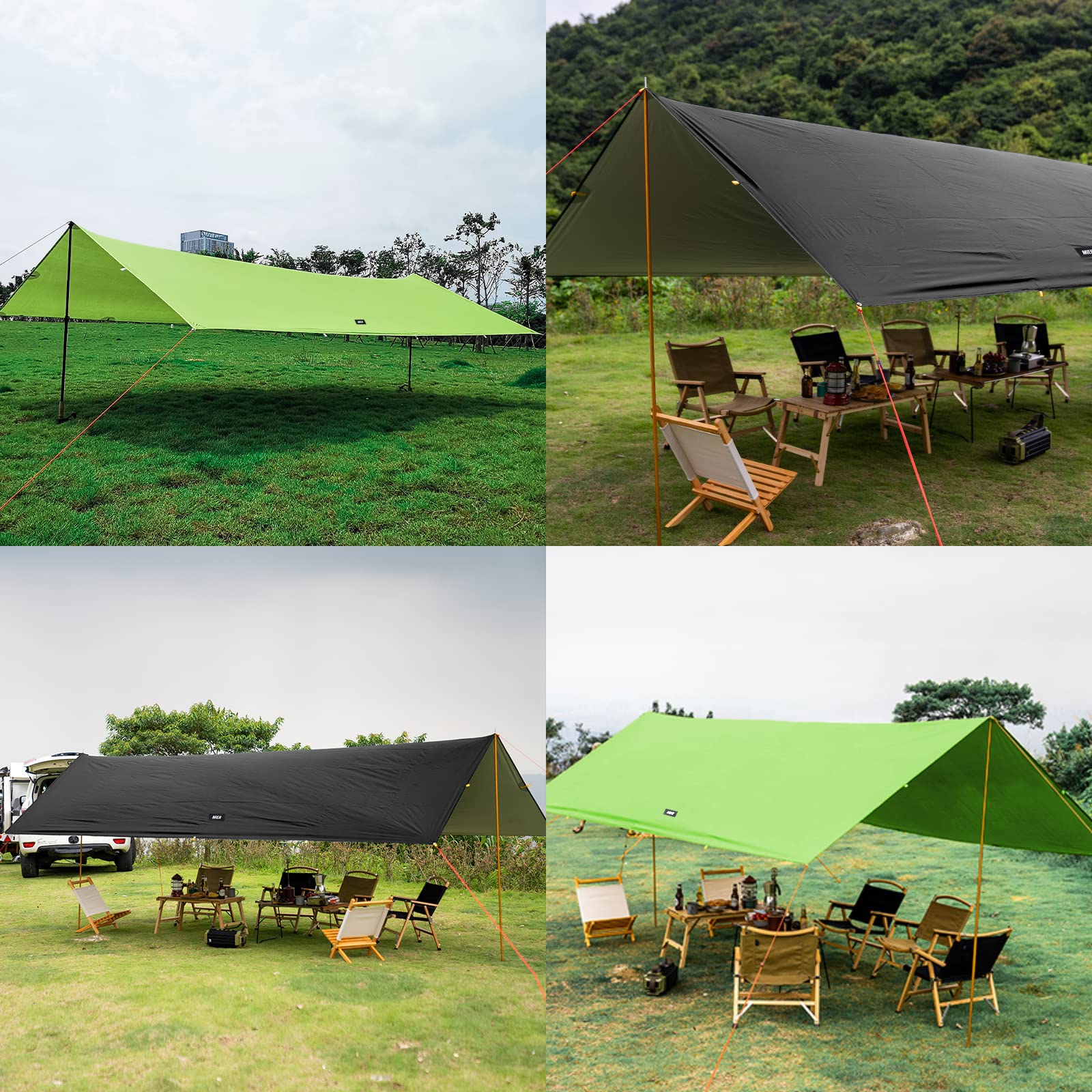 MIER Camping Tent Tarp, Green, XL