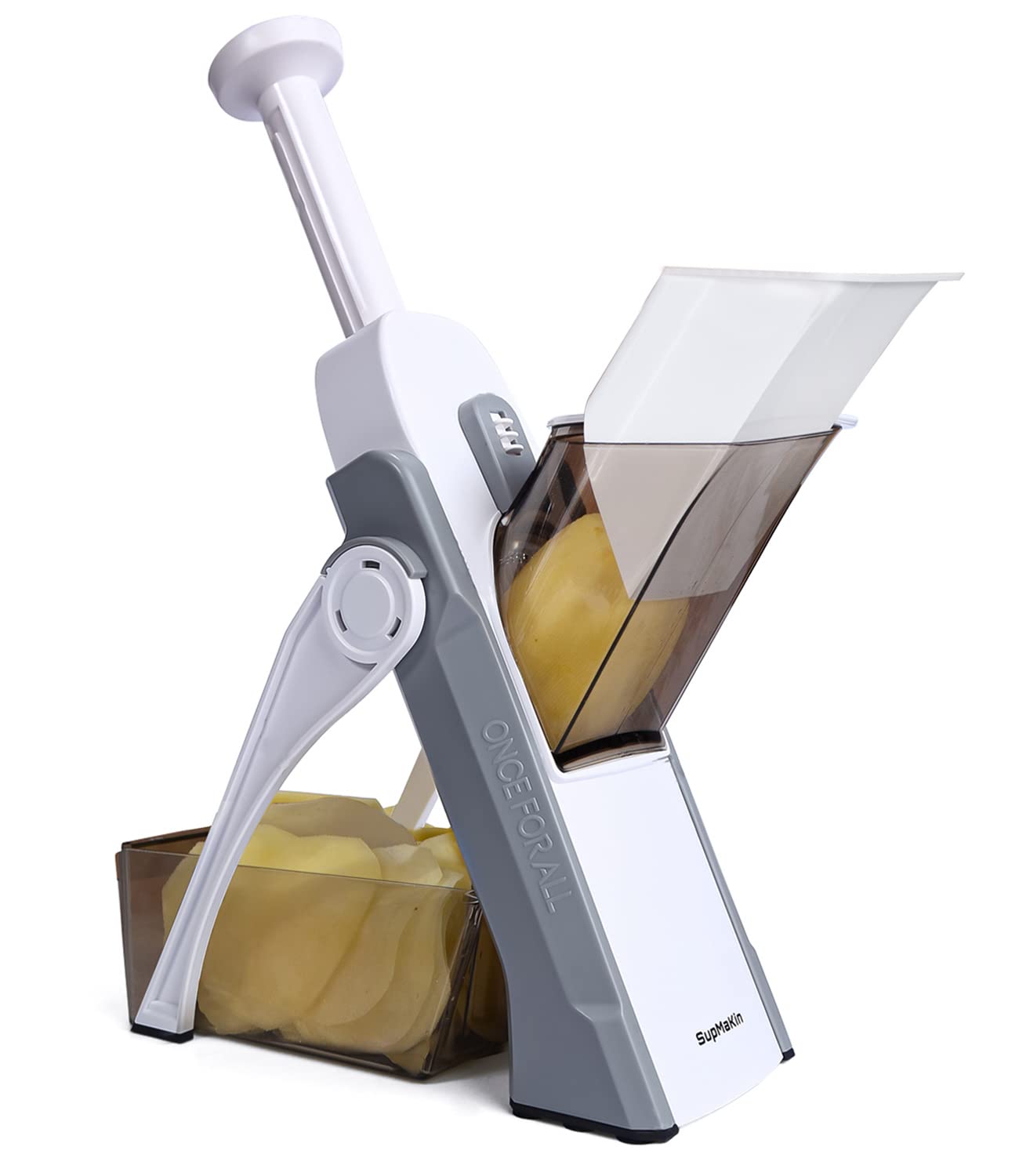SUPMAKIN Safe Mandoline Food Slicer for Kitchen, Adjustable Potato Slicer,Vegetable Chopper, Mandolin Slicer, French Fry Cutter, 5 in 1 Chopping Artifact for Kitchen Chef Meal Prep