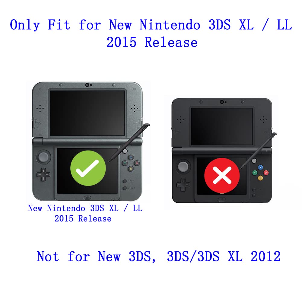 MIFAVOR Protective Case Shell Compatible for New Nintendo 3DS XL 2015 Model Plastic Aluminium Snap-on Hard Skin Cover