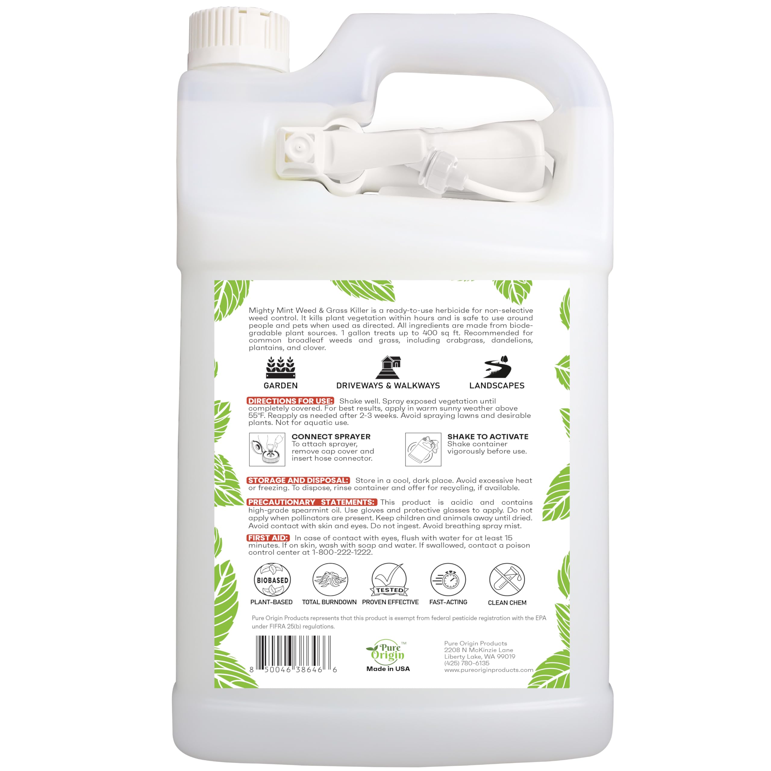 Weed & Grass Killer β Natural Vinegar & Salt Weed Killer β 1 Gallon - Glyphosate Free