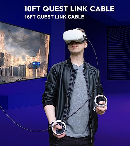 YRXVW Link Cable 16FT for Oculus Quest 3/2/Pro, Charging Cord Compatible with Pc Game, High Speed Data Transfer Cable, USB 3.2 A to C Charger Wire for VR Oculus Meta Quest Headsets