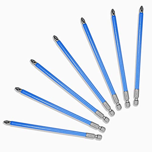 Uenhoy 10 Pcs Magnetic Phillips Screwdriver Bits Set 6 Inch Long Anti Slip Phillips Bits #2, 1/4 Inch Hex Shank (PH2 x 150MM)