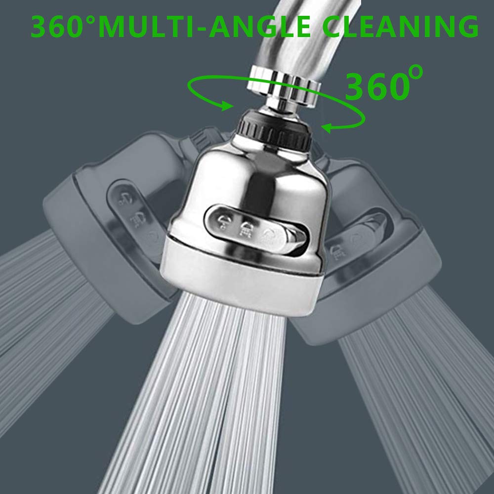 Moveable Kitchen Faucet, 360° Rotatable Faucet Sprayer Top Head,Head Water Filter,3 Modes Adjustable Home Anti-Splash Tap Aerator Faucet and Water Saving Tap Booster Shower for Kitchen/Bathroom