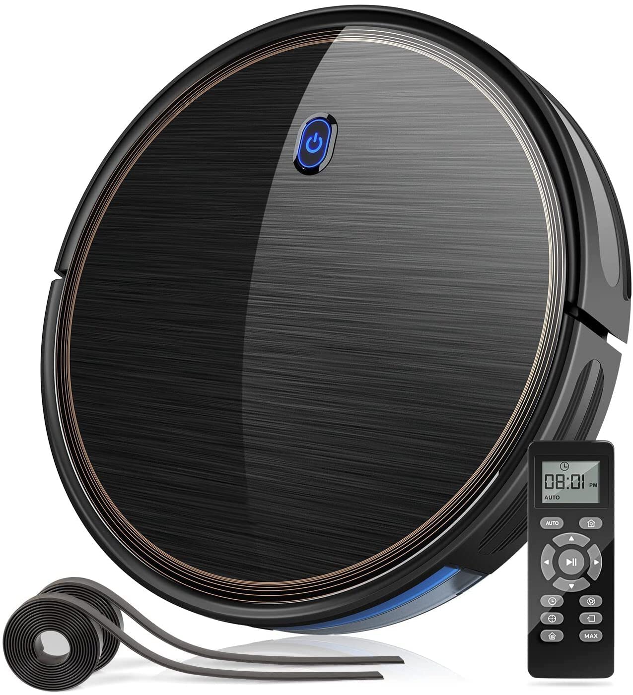 Robot Vacuum, 2100Pa Robotic Vacuum Cleaner with Triple-Filter System, 120-min Runtime Smart Robot Vac Good for Pet Hair, Carpets, Hard Floors, Self-Charging