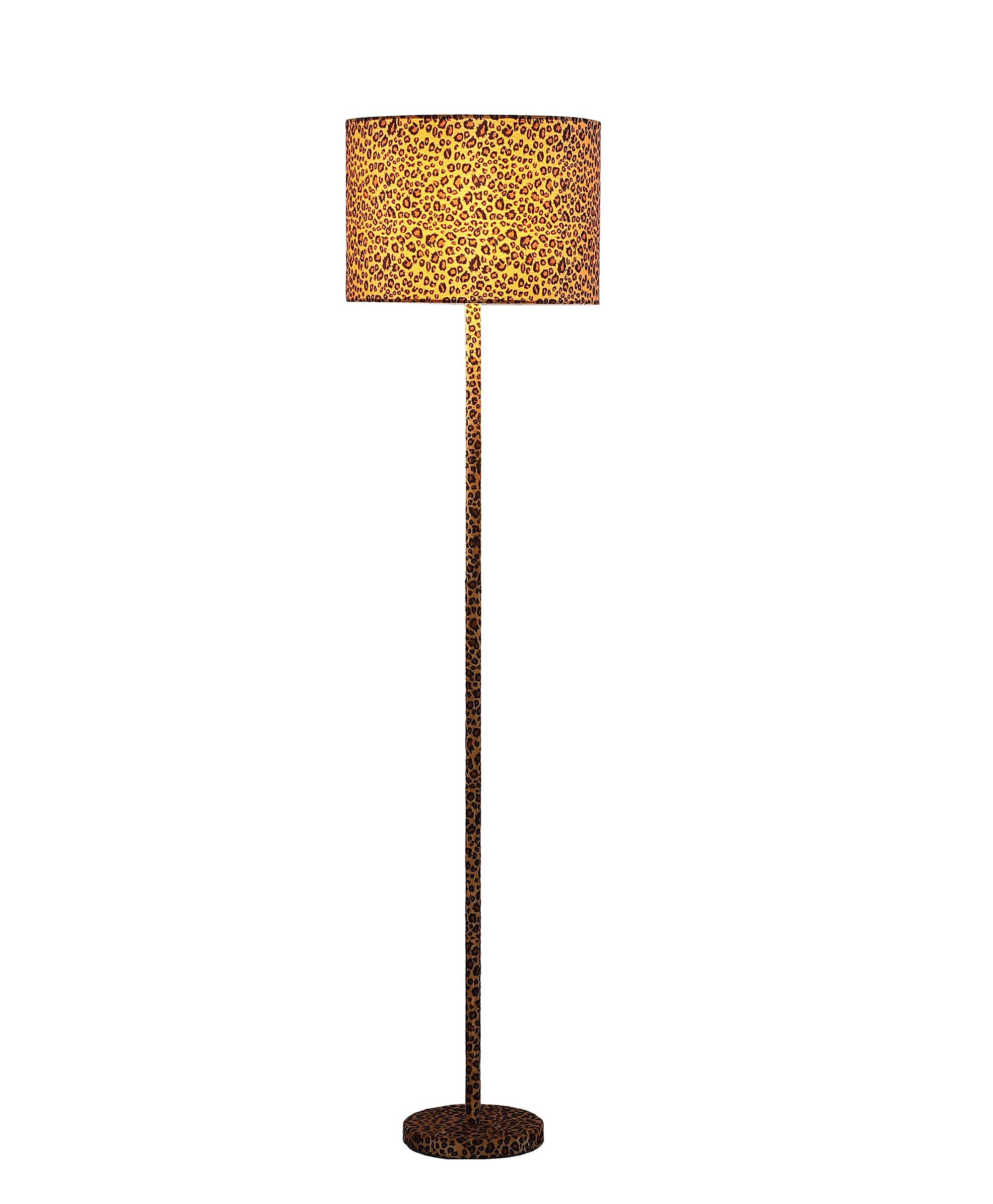 Ore International HBL2422 59" in Faux Suede Leopard Print Floor Lamp