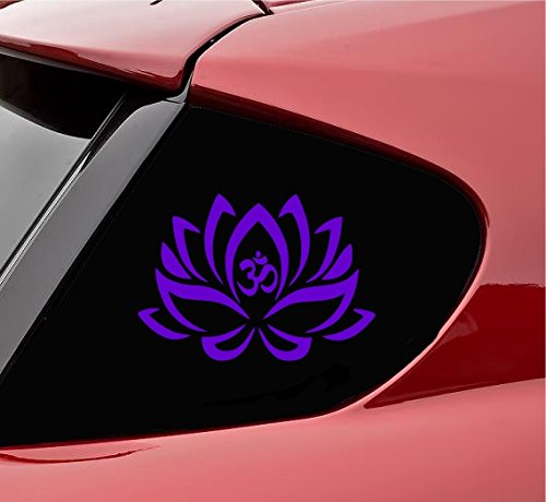 Lotus Flower Om Yoga Vinyl Decal Sticker (Purple)