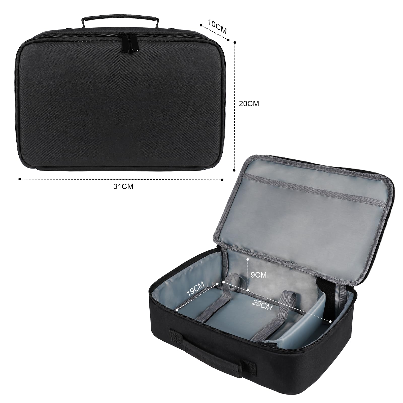 NICPOW Projector Carrying Case, 12.8"x8"x3.6" Projector Bag, Mini Projector Carrying Bag Compatible with RD850 and More Movie Projector, Scratch Resistant, Black