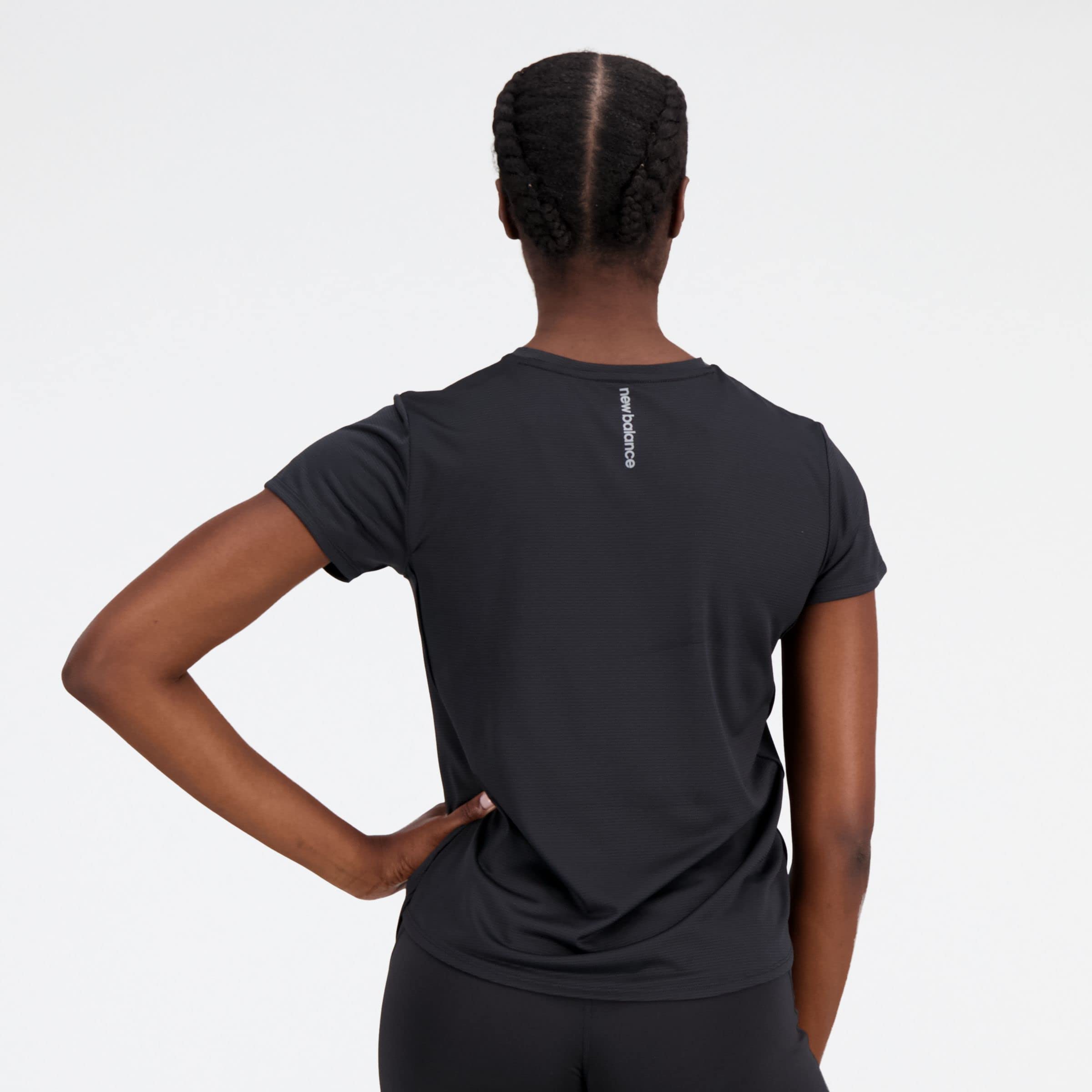 New Balance Women's Accelerate Short Sleeve, White , X-Small