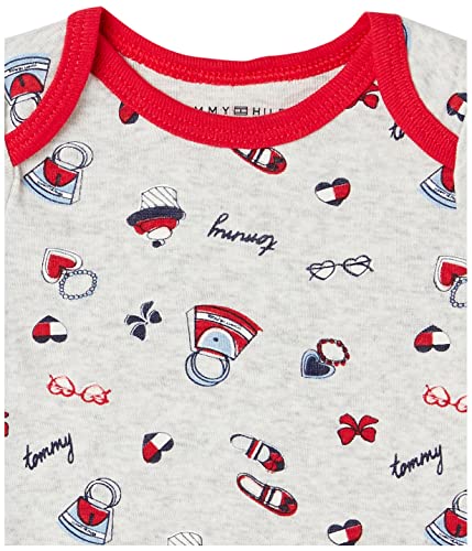 Tommy Hilfiger baby girls 4 Pack Bodysuit and Toddler Layette Set, Red/Heather/White, 6 9M US