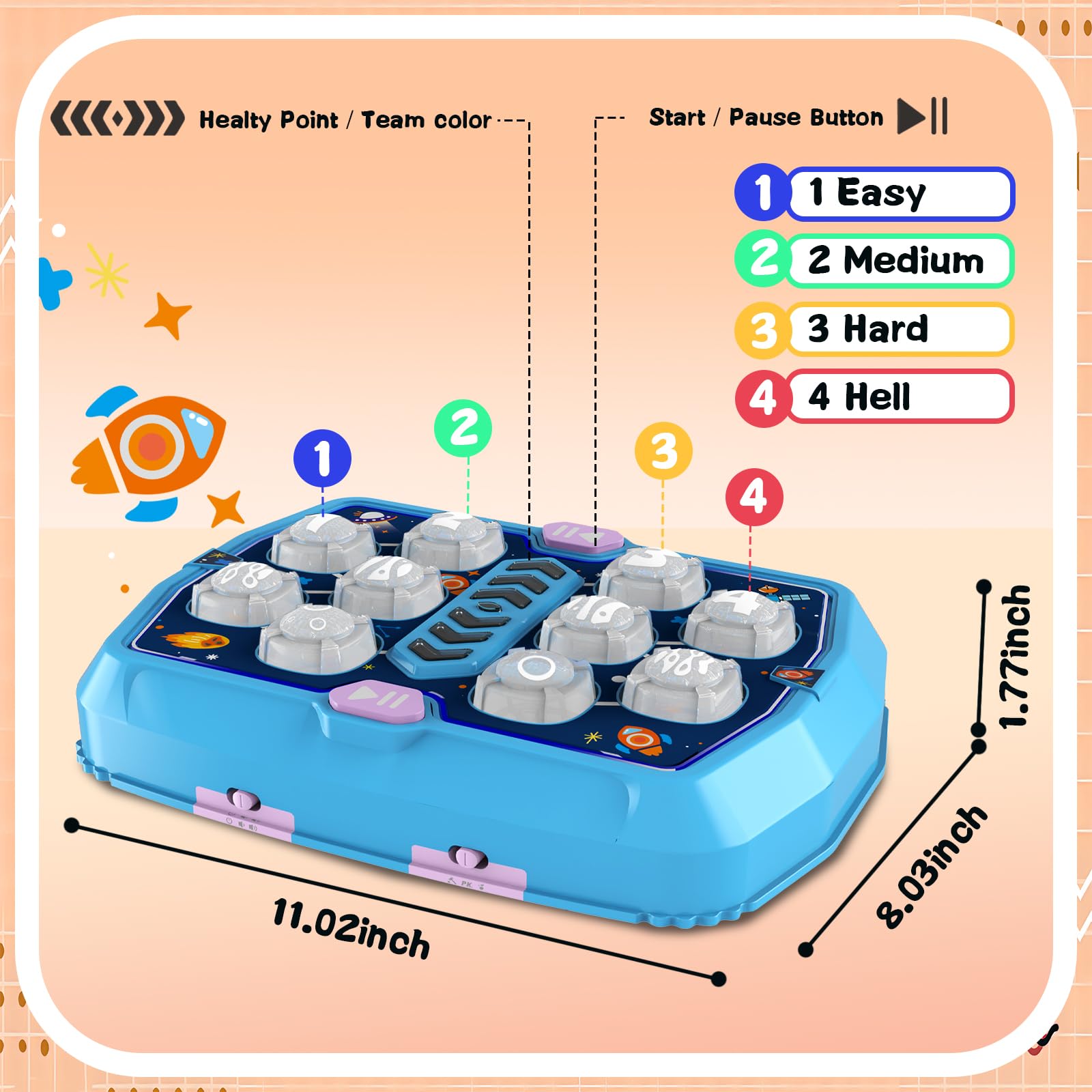 Toys for 3+ Year Old Boys, Learning, Interactive Educational, Early Developmental Toy with 3 Modes, 2 Hammers, Pounding Toys for Age 3 4 5 6 7 8 9+ Year Old Boys Girls Kids Toddlers