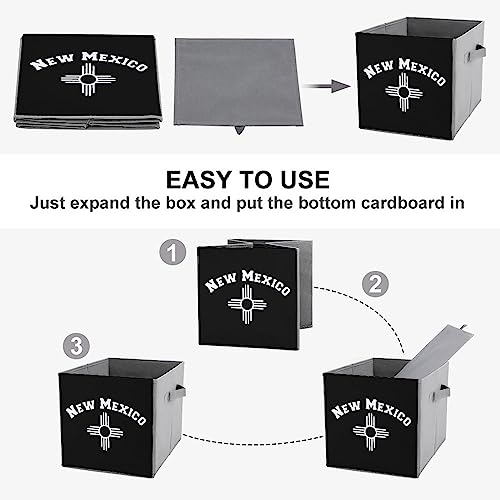 New Mexico Zia Symbol Storage Cubes with Handles Foldable Fabric Bins Organizing Baskets for Shelves Closet