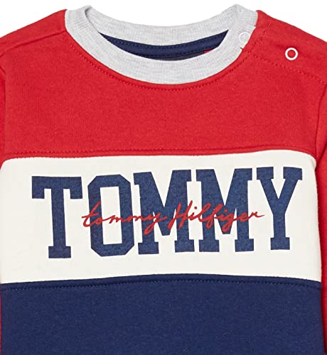 Tommy Hilfiger Baby Boys 2 Pieces Jogger And Toddler Layette Set, Blue/Scarlet/Vanilla, 3/6M US