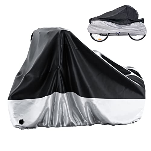 MOONCOOL Adult Tricycle Cover Trike Cover, 3 Wheeled Bicycle Bike Cover for Outdoor Storage Waterproof, Dust Wind Proof for Bikes