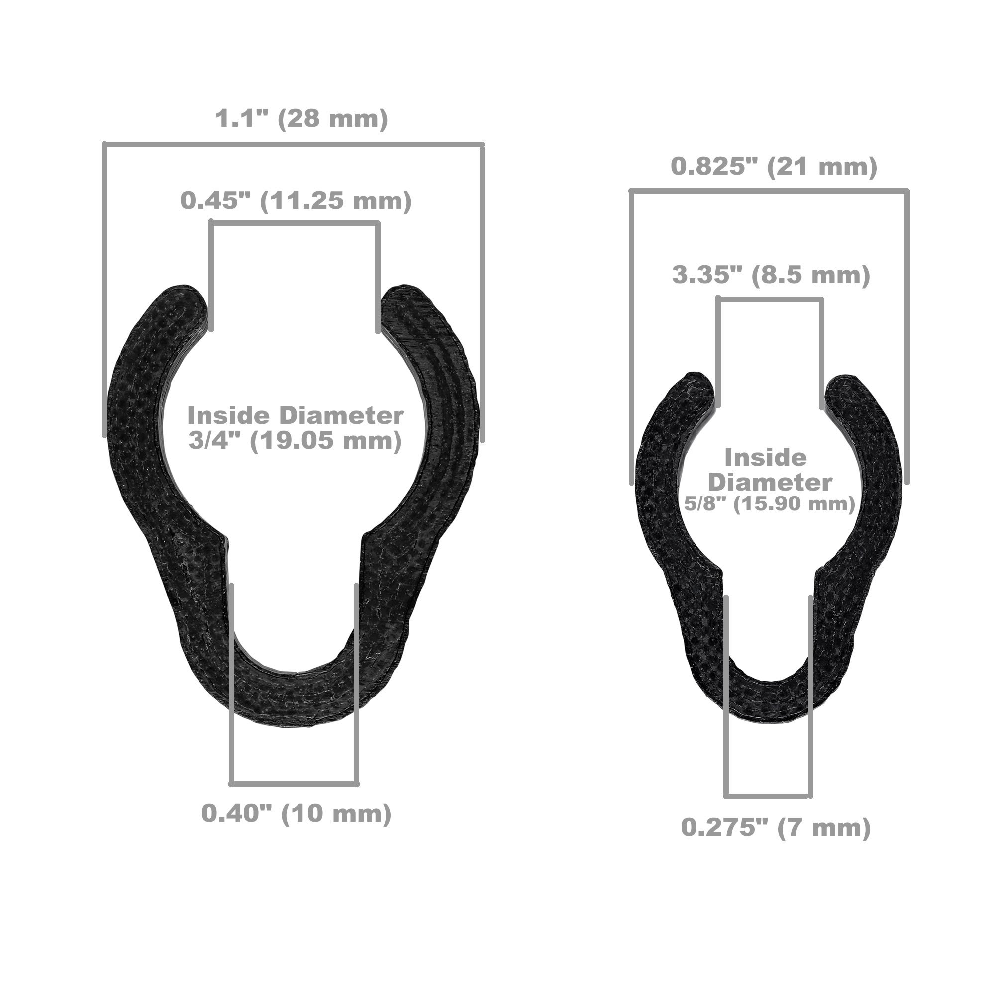 Mic Cable Clips - Universal Microphone Boompole Cable Clip Set - Includes Clips for 3/4" and 5/8" Pole Sections - Durable and Flexible ABS Plastic Clips Snap on Tight - Up to 3/8" Wire (8 Pack)