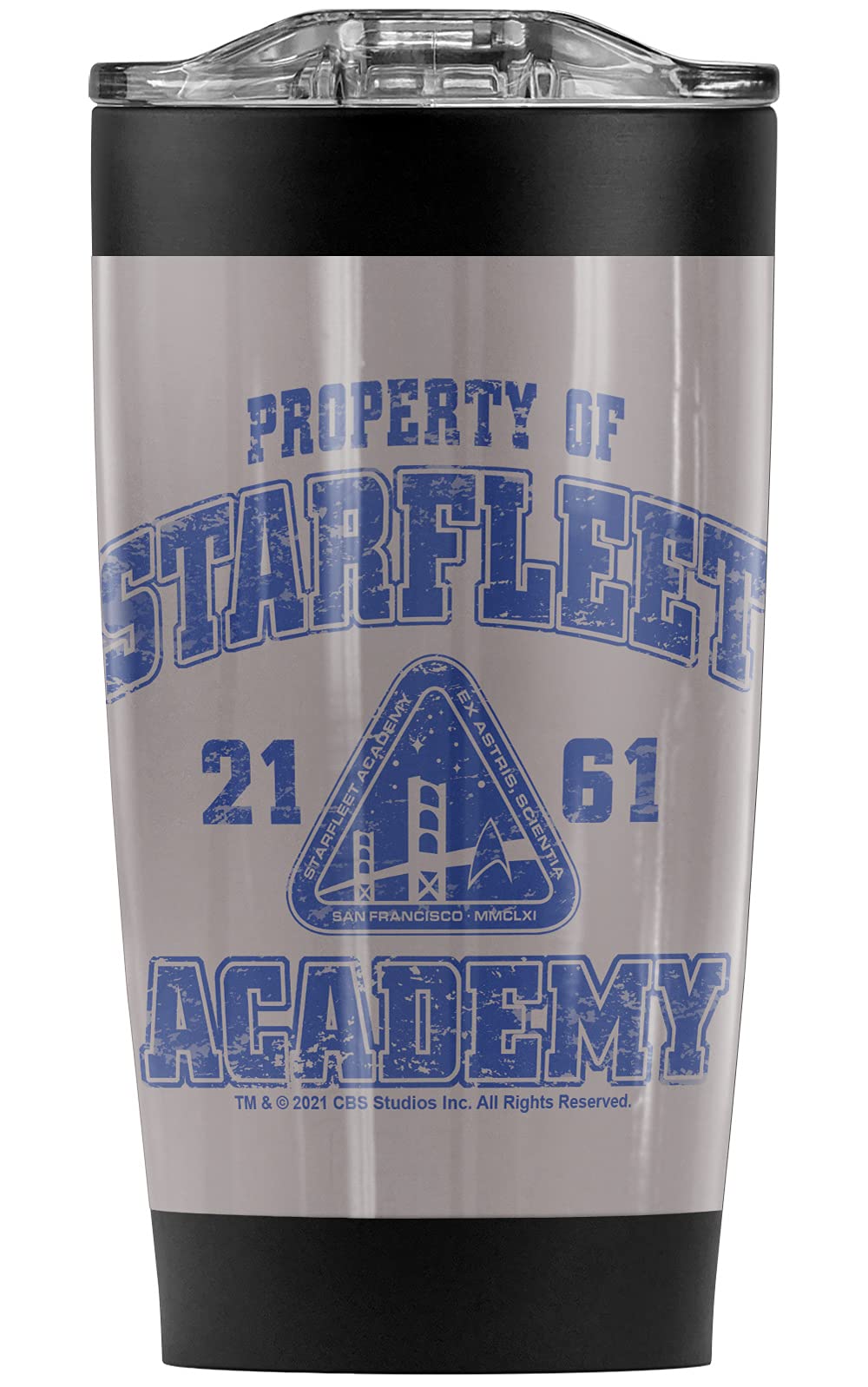 Star Trek Old School Athletic Starfleet Academy Stainless Steel Tumbler 20 oz Coffee Travel Mug/Cup, Vacuum Insulated & Double Wall with Leakproof Sliding Lid | Great for Hot Drinks and Cold Beverages