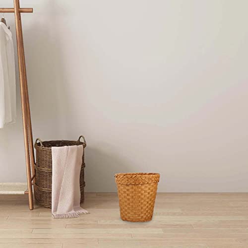 Zerodeko Household Trash can Home Decor Bathroom Laundry Basket Household Waste Paper Basket Woven Storage Basket Boho Decor Desktop Trash can