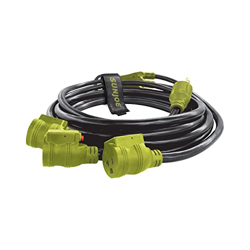 Sun Joe SJG-EXT2510-3WAY Generator Series 3 Outlet Power Cord, 25-Foot, 10/3-Gauge, 3750 watts