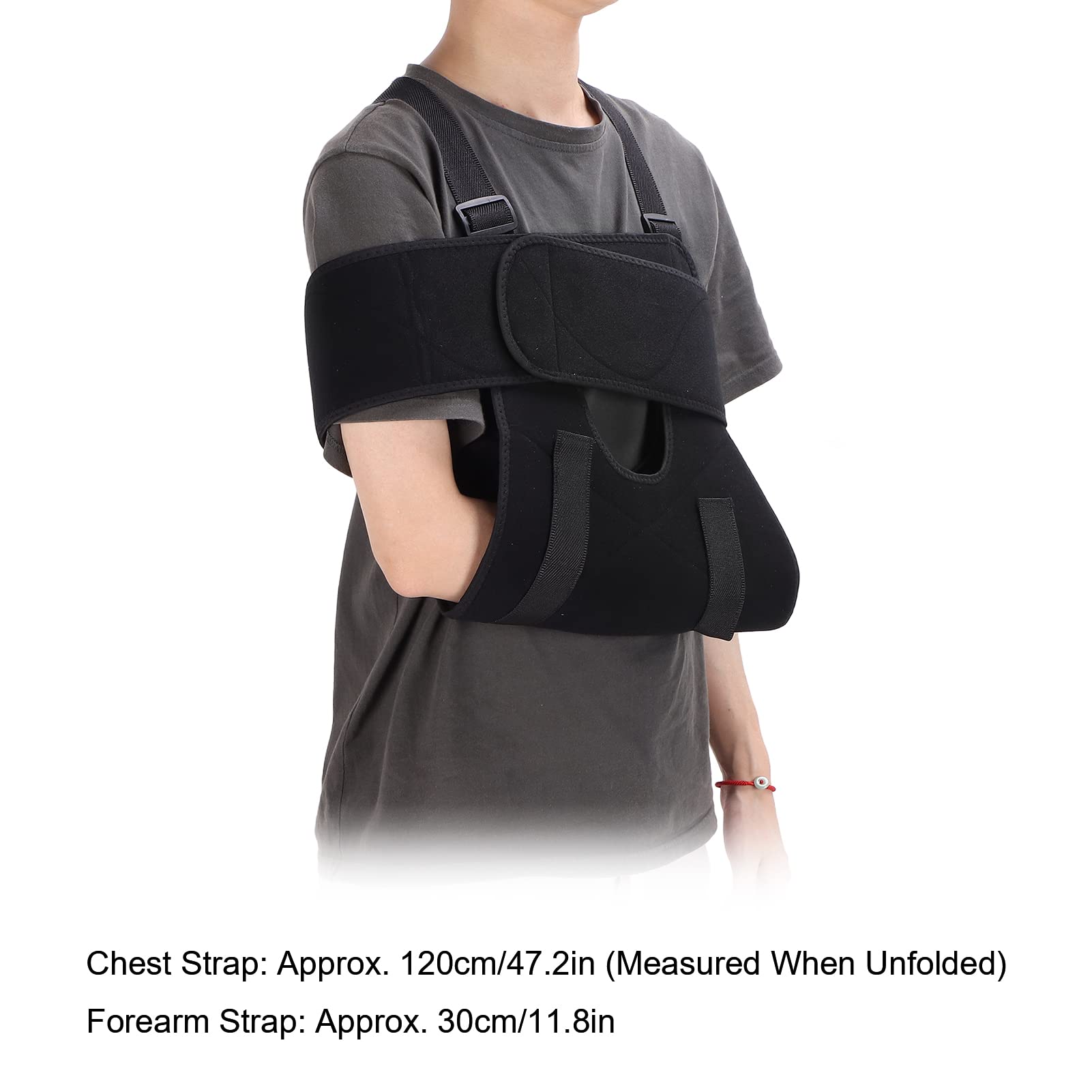 Shoulder Immobilizer Brace, Detachable Shock Absorbing Shoulder Pad Removable Arm Immobilizer Band Cross Back Breathable Comfortable for Shoulder Injury