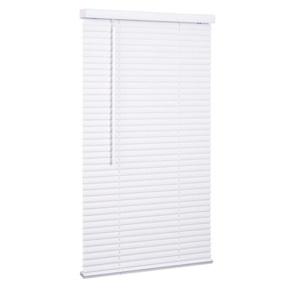 LOTUS & WINDOWARE Cordless Light Filtering, 1" Vinyl Mini Blind 71" Wide x 60" Long - White (MLX7160WH) - Horizontal Window Blinds for Interior, Door Blinds - Camper Blinds, 1" Slat Size