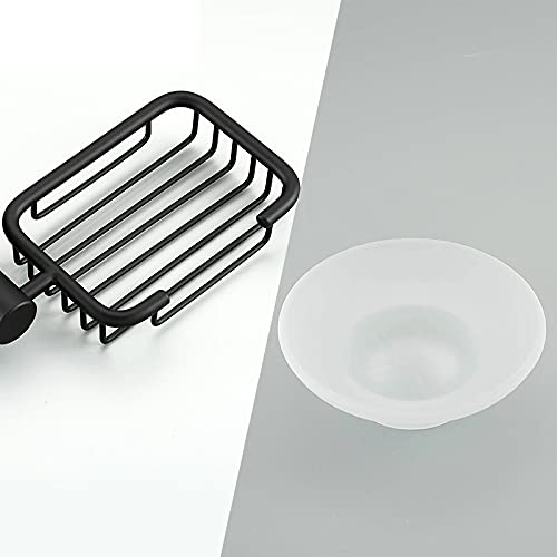PLMM soap Box, Bathroom Soap Holder Shower Black Soap Dish Bathroom Tray Accessories Box Shelf Zinc-Alloy Wall Dishes Shelves