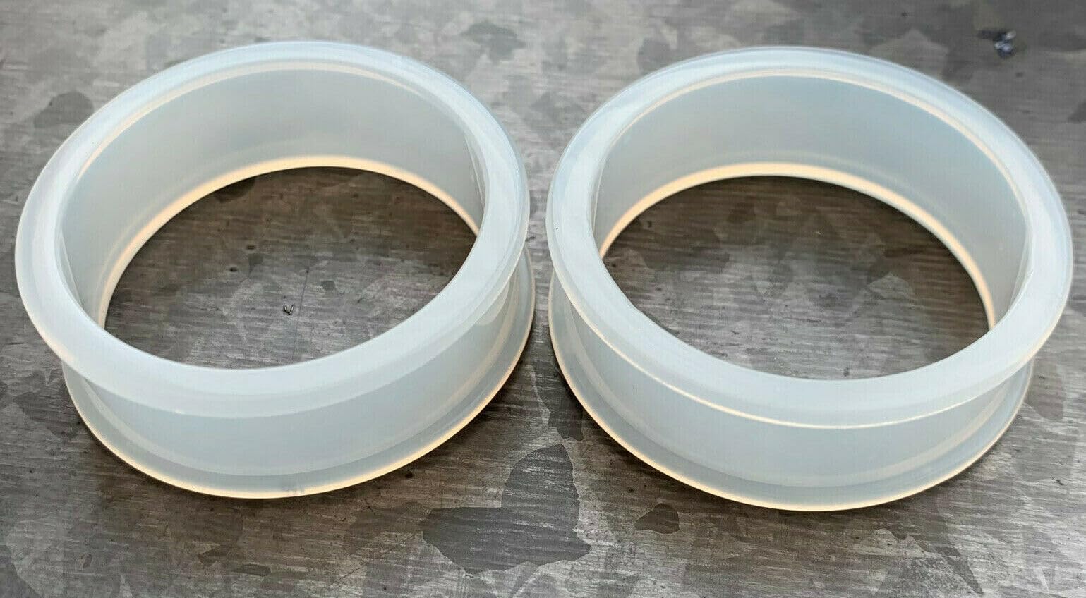 Lobal Domination PAIR of Clear Soft Silicone Ear Tunnels Plugs - up to size 50mm! (1&3/4" (44mm))