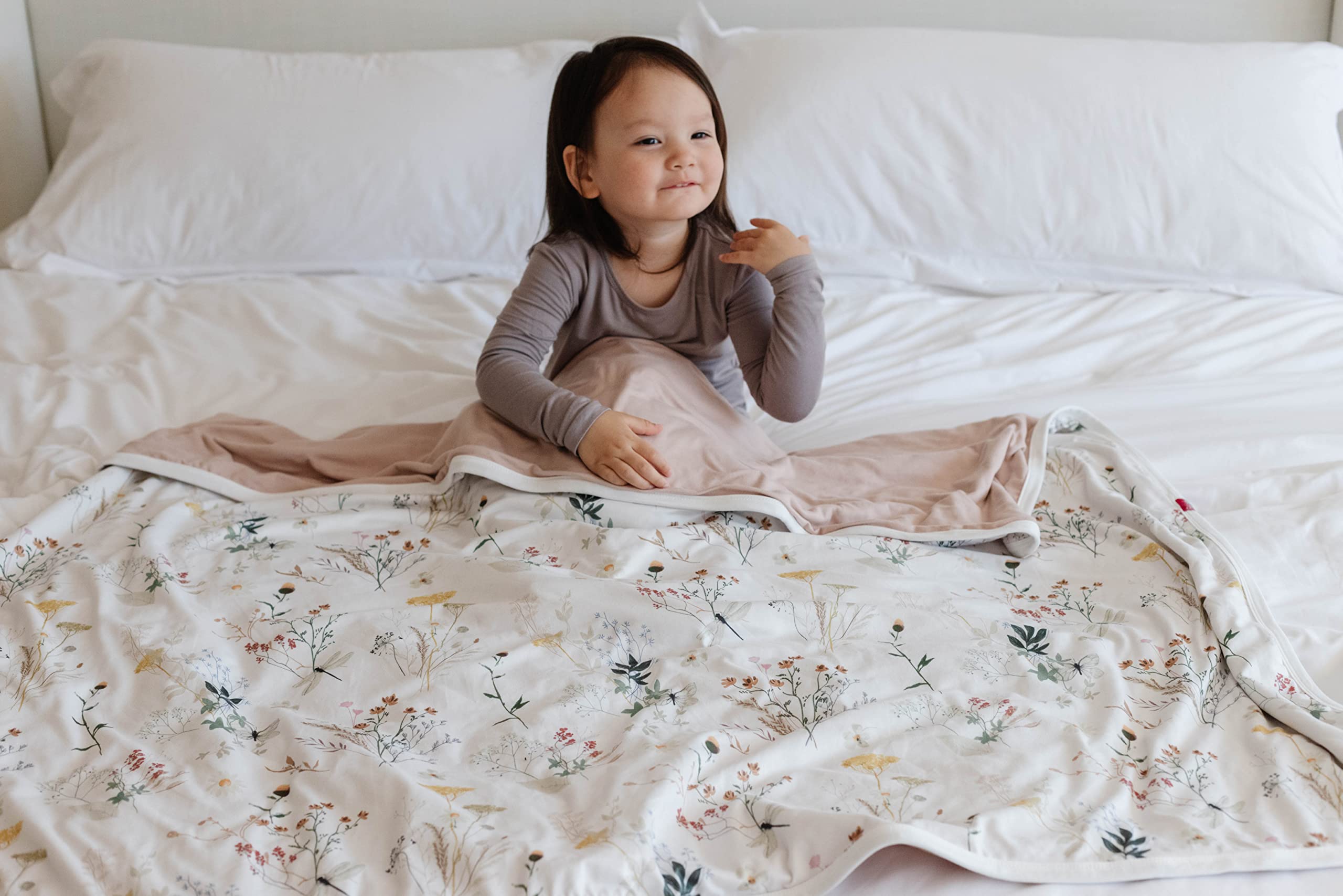Pobi Baby Premium Baby Blanket, Soft Stretchy Quilt for Babies, Toddlers, Kids (Wildflower)