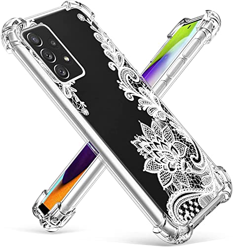 YJROP (3-Pack) for Samsung Galaxy A53 5G Case, Soft Clear TPU [Scratch-Resistant] Drop Silicone Bumper Protection Shockproof Phone Case Cover for Samsung Galaxy A53 5G,Flower