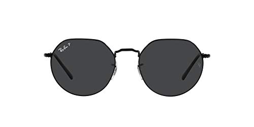 Ray-Ban RB3565 Jack Round Sunglasses, Black/Polarized Black, 53 mm