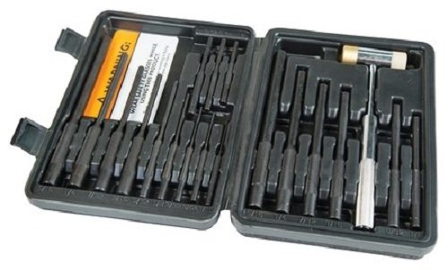 Wheeler Master Roll Pin Punch Set with Dual Sided Hammer, Roll Pin Punches and Starters, Storage Case for Gunsmithing,silver