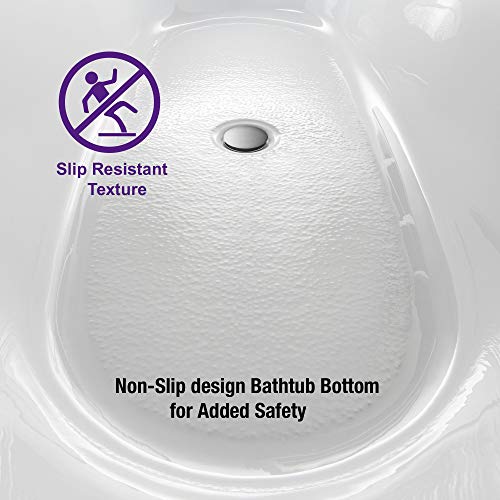 WOODBRIDGE 59" Acrylic Freestanding Bathtub Contemporary Soaking White Tub with Chrome Overflow and Drain,B0014-CH