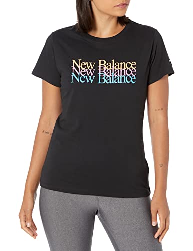 New Balance Women's NB Essentials Celebrate Tee, Black, Medium