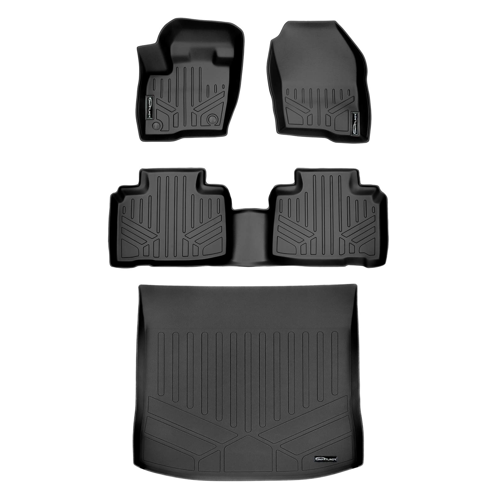 MAXLINER Custom Fit 2 Row Floor Mats and Cargo Liner Set Black for 2015-2021 Ford Edge