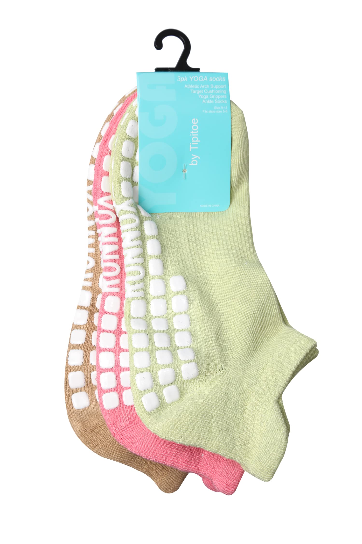 RONNOX Women's 6-Pairs Anti-Skid Non-Slip Silicone-Gripper Low Cut Cushioned Socks, For Yoga Pilates & Barre, Small/Medium, RY04-B-SM
