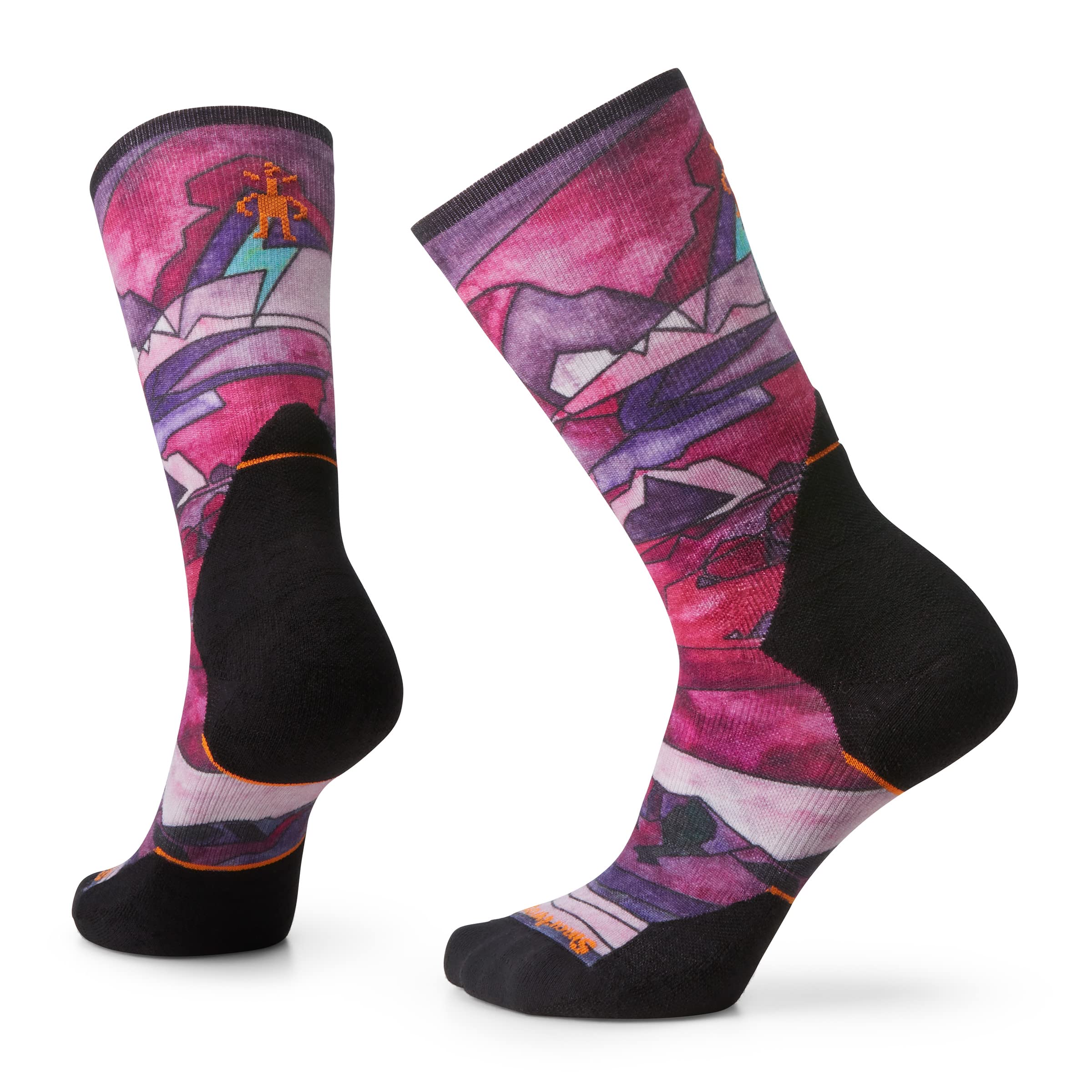 Smartwool Women’s Run Targeted Cushion Merino Wool Print Crew Socks – Athlete Edition, Meadow Mauve, Medium