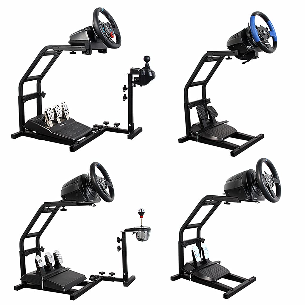 Marada Racing Wheel Stand Adjustable Compatible with Logitech/Thrustmaster G29/G27/G25/G920/G923,T300RS,TX,T500RS Racing wheel,Steering wheel; Racing Simulator Stand without Wheel, Shifter and Pedals