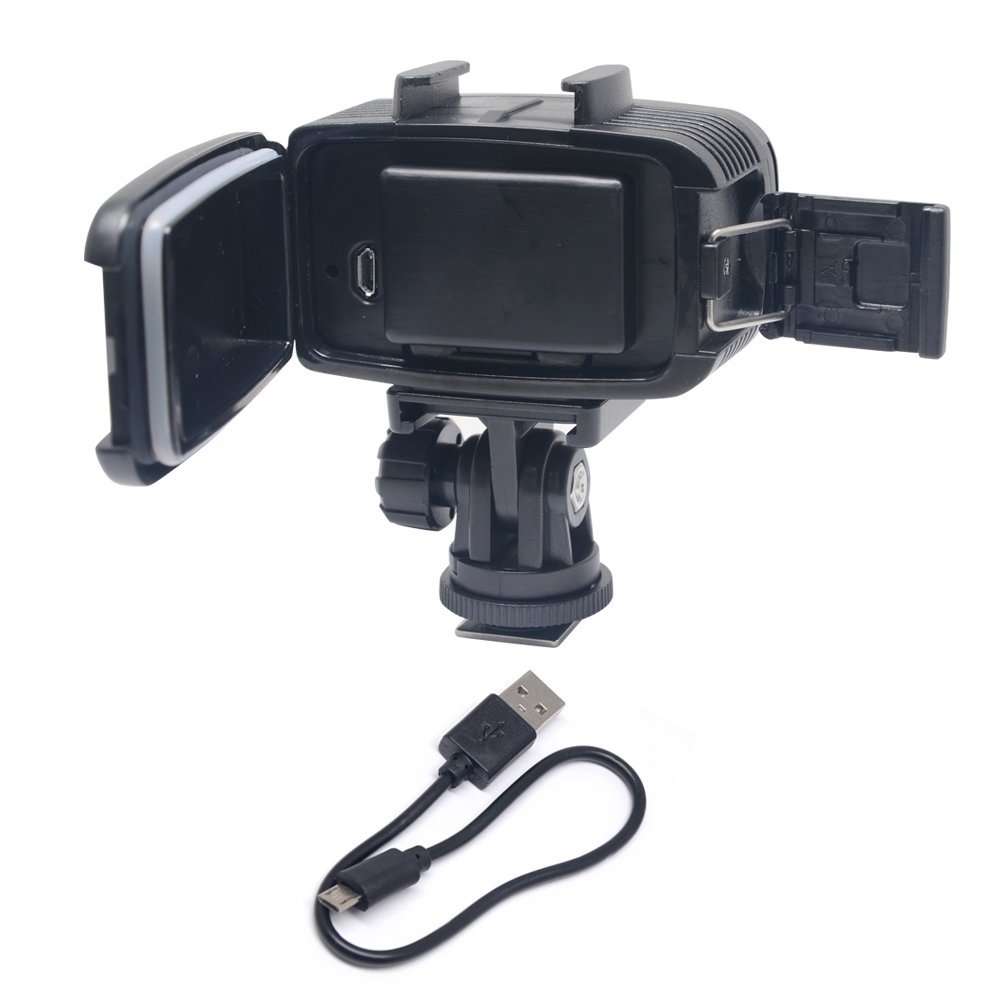 Mcoplus 40m/130ft Rechargeable Diving Light Dimmable Waterproof Video LED Light 6W 20 LEDs 700LM with 1900mAh for Gopro HTC XIAOYI SJ5000 SJ6000 & Other Action Camera &DSLR Camera