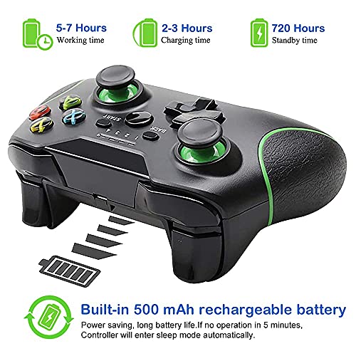 Wireless Controller for Xbox one, Built-in Dual Vibration 2.4HZ Gamepad Compatible with Xbox One/One S/One X/One Elite/ PS3/ Windows 10 (Black) (Renewed)