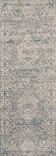 Loloi II Teagan Collection TEA-04 Sky/Natural 11'-6" x 15', 25" Thick, Area Rug, Soft, Durable, Neutral, Woven, Low Pile, Non-Shedding, Easy Clean, Living Room Rug