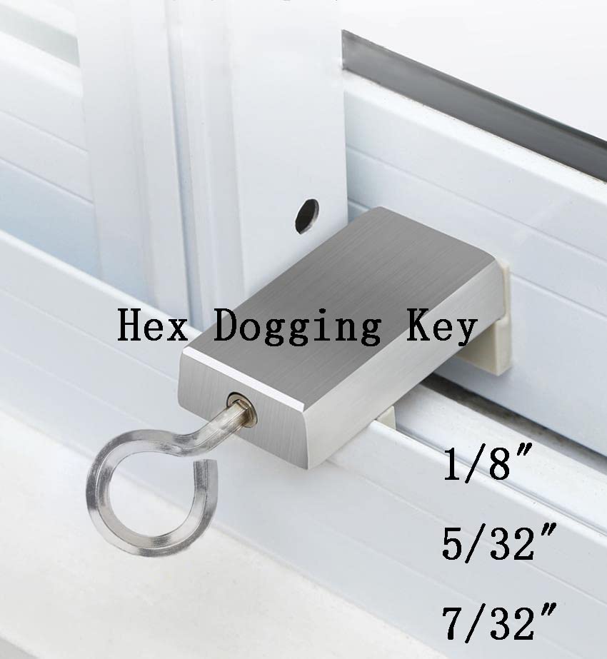 WOODGUILIN 1/8” Standard Hex Dogging Key with Full Loop, Key-Ring Style Dogging Key Set 1/8 Allen Wrench Key for Push Bar Door Panic Bars, Security Door Exit Devices,Solid Metal(10 Pack,1/8 black)