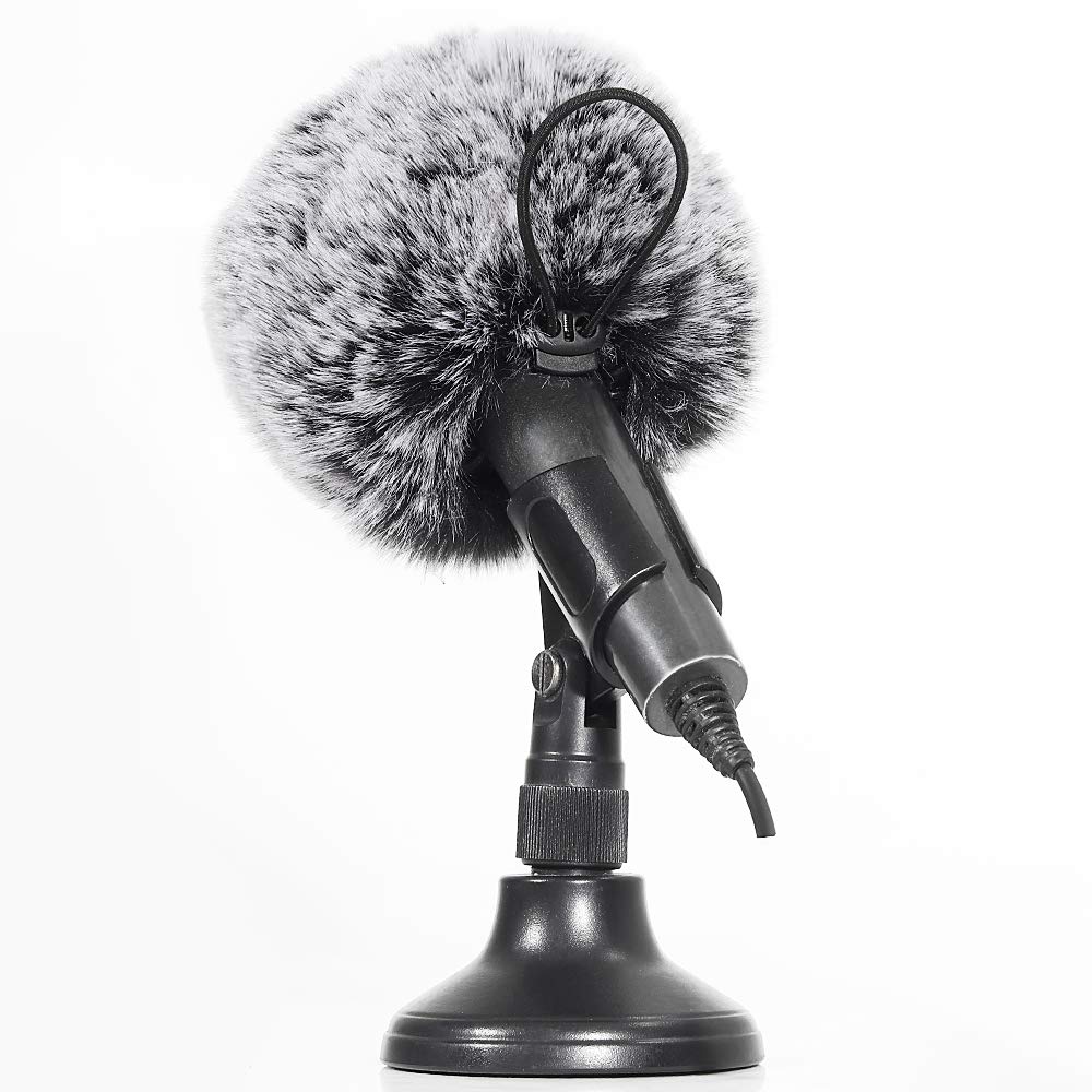 Microphone Furry Windscreen Muff Cover - Blue Yeti Microphone Furry Cover Blue yeti pop Filter Windscreen for Pop Filter (Black White)