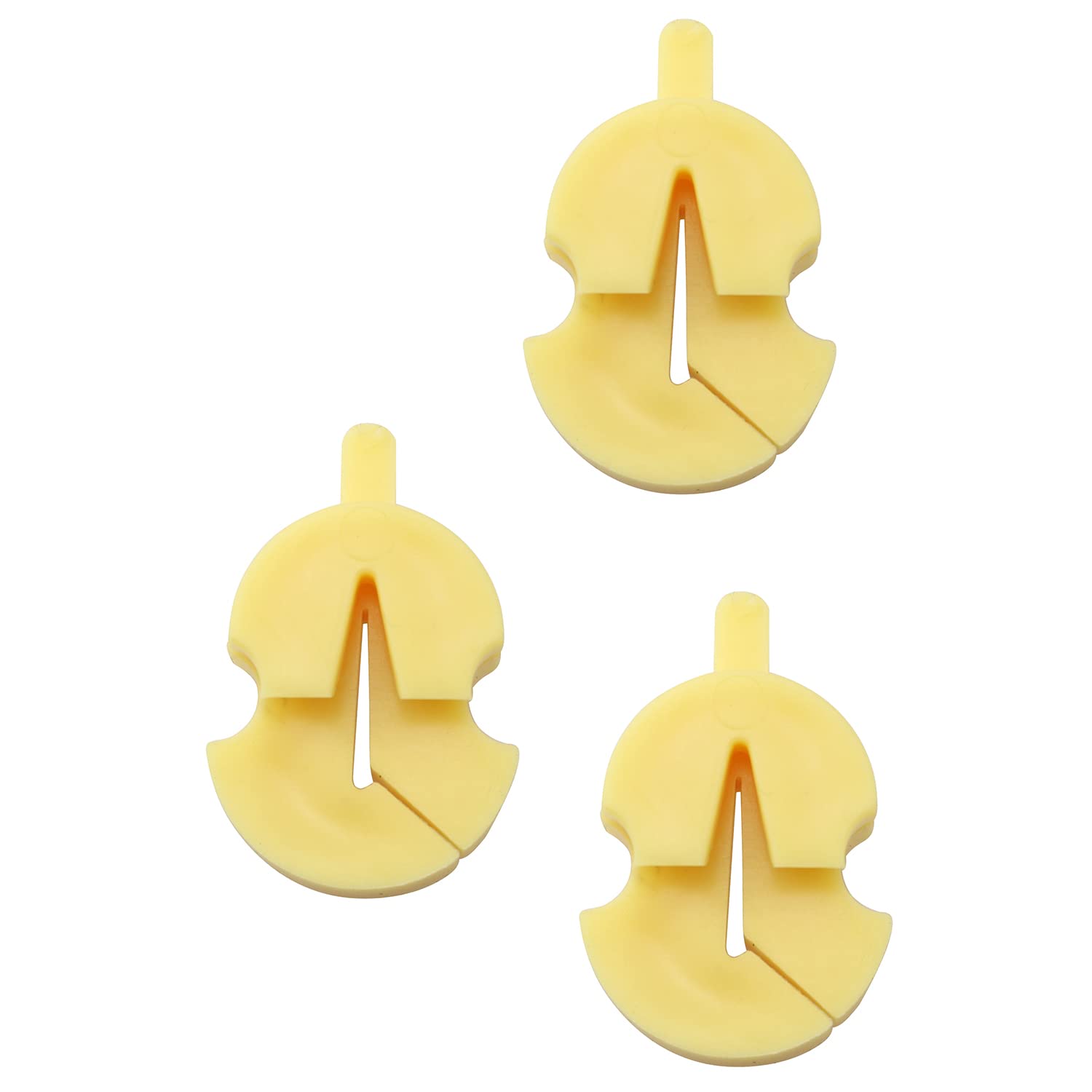 LQ Industrial 3pcs Tourte Style Rubber Mute Tourte-Style Yellow Rubber Mute for All Violins Small Violas Ultra Practice Silencer