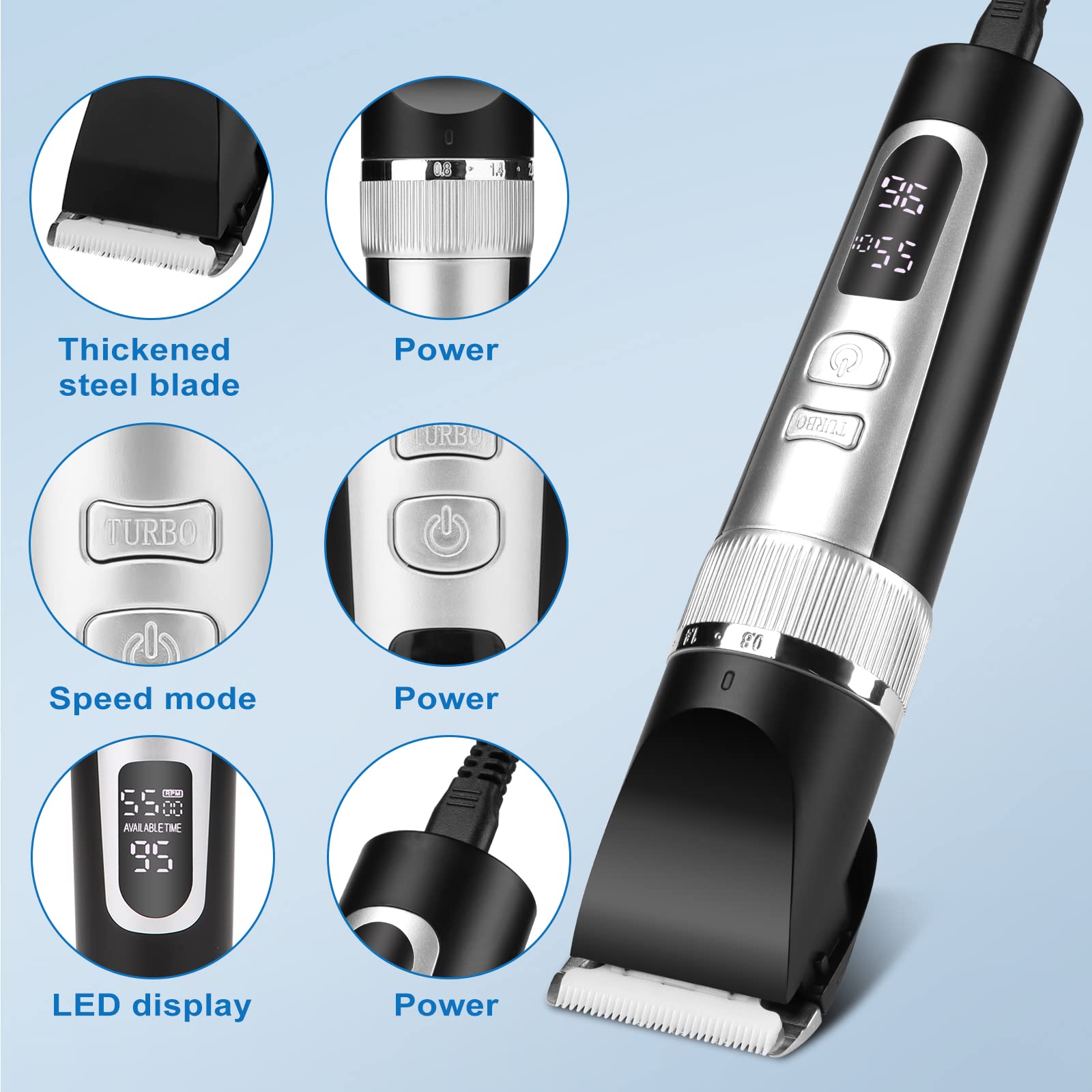 SLPLIRS Hair Clippers for Men,Cordless Hair Trimmer for Men Wireless Hair Trimmer Professional,LED Display Professional Haircut Kit & Beard Kit