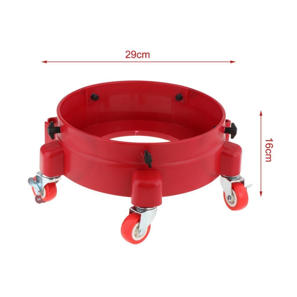 MagiDeal Car Wash Bucket Dolly Rolling Bucket Dolly Heavy Duty Wear Resistance Round Automotive Accessory for Painting Assistance